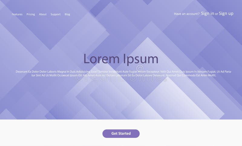 Abstract Website Landing Page with Geometric Design Stock Vector ...