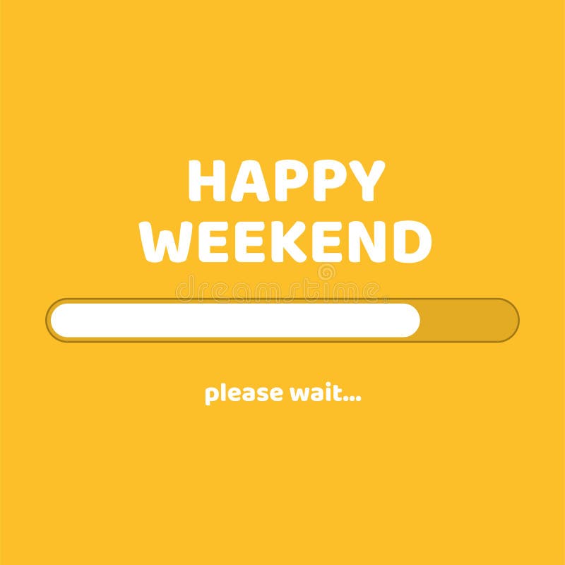 Abstract Weekend Loading on Yellow Background Stock Vector ...