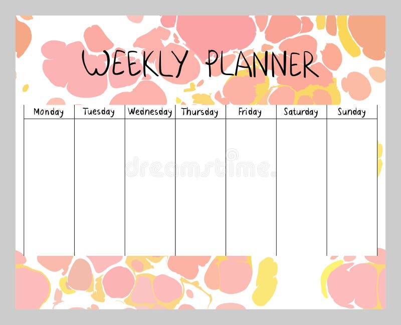 Abstract weekly planner stock vector. Illustration of blank - 104467735