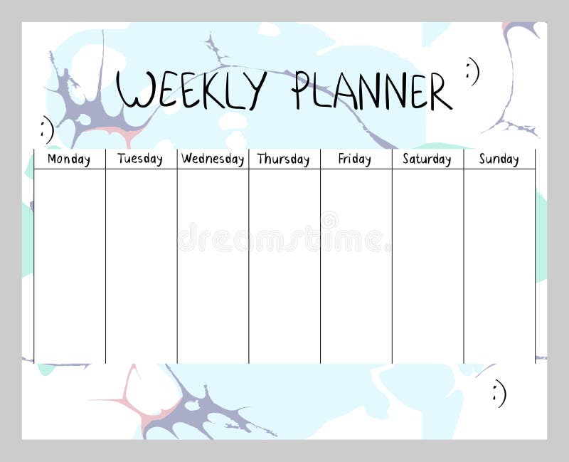 Abstract weekly planner stock vector. Illustration of effect - 104917768