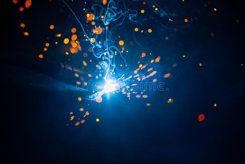 Abstract Welding Sparks Light, Industrial Background Stock Image ...