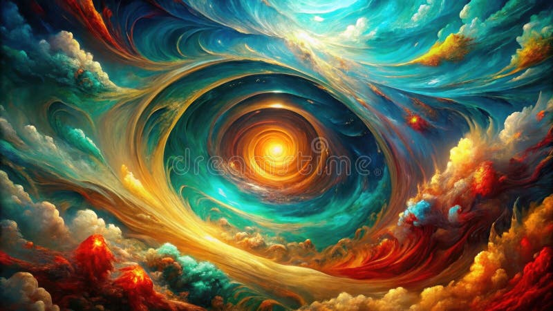 Abstract Whirlwind of Color and Light, a Celestial Vortex of Vivid Hues ...