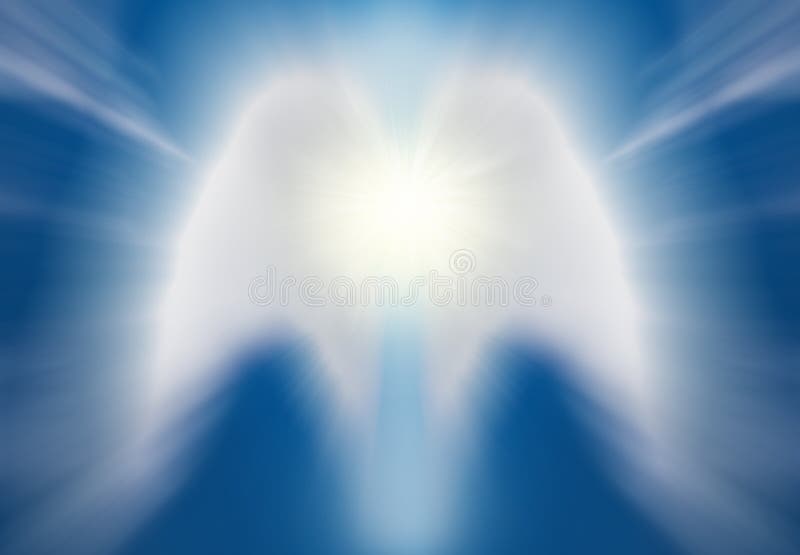 Abstract White Angel On Blue Background Stock Illustration ...