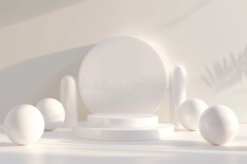 Abstract White Arch with Platform and Decorative Elements Stock ...