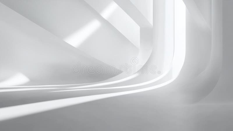 Abstract White Architectural Curves with Light Play on Smooth Surface ...