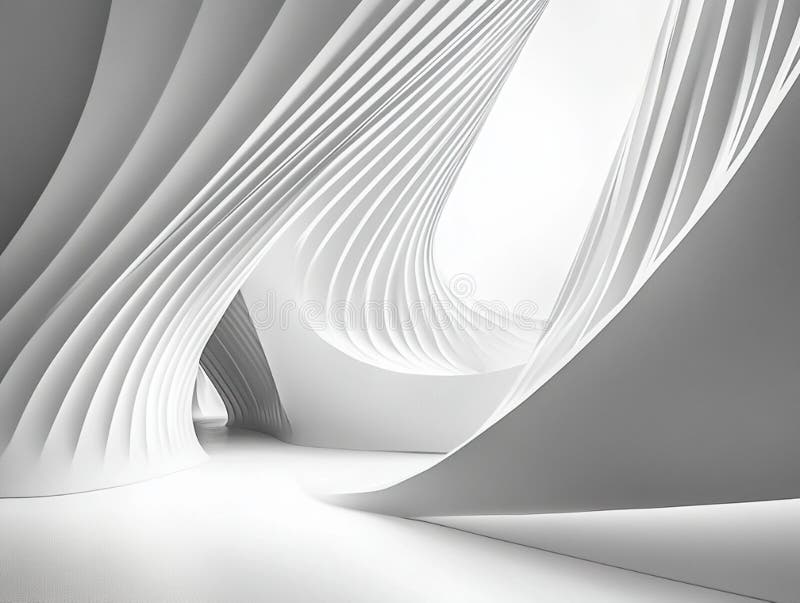 Abstract White Architectural Design Modern Structure Elegant Curves ...