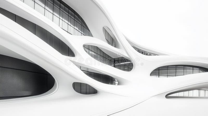 Abstract White Architectural Design with Smooth Curves Stock ...