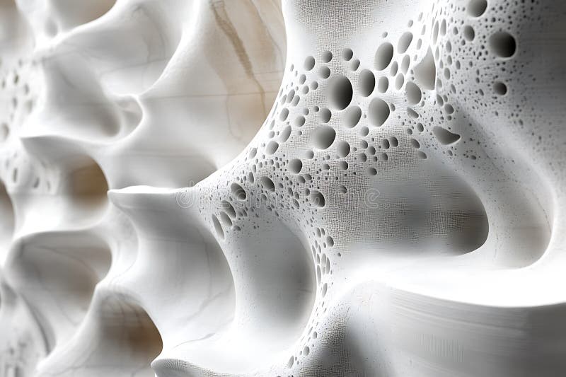 Abstract White Architectural Detail Organic Wave Pattern Texture with ...