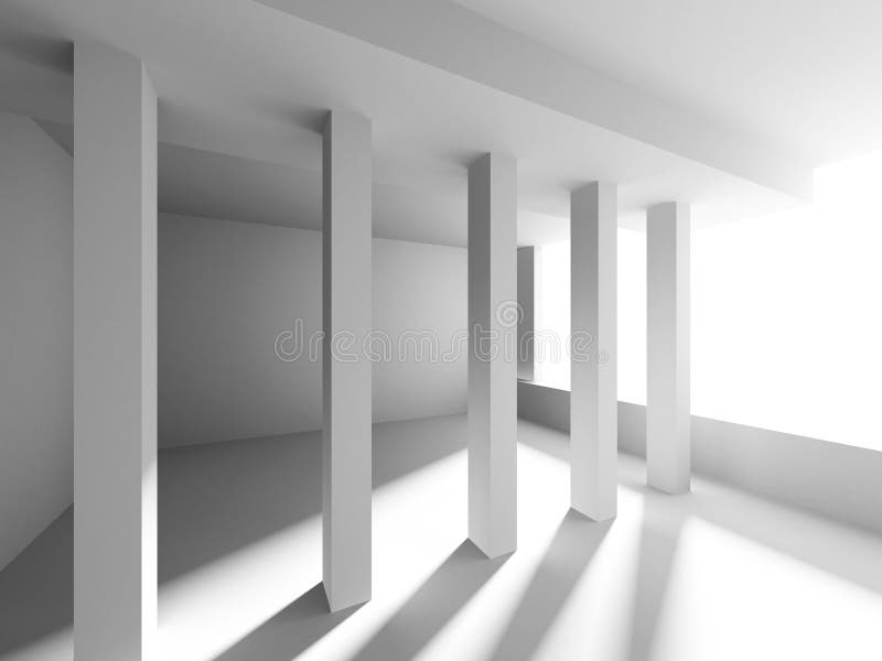 Abstract White Architecture Background. Columns Modern Design Stock ...