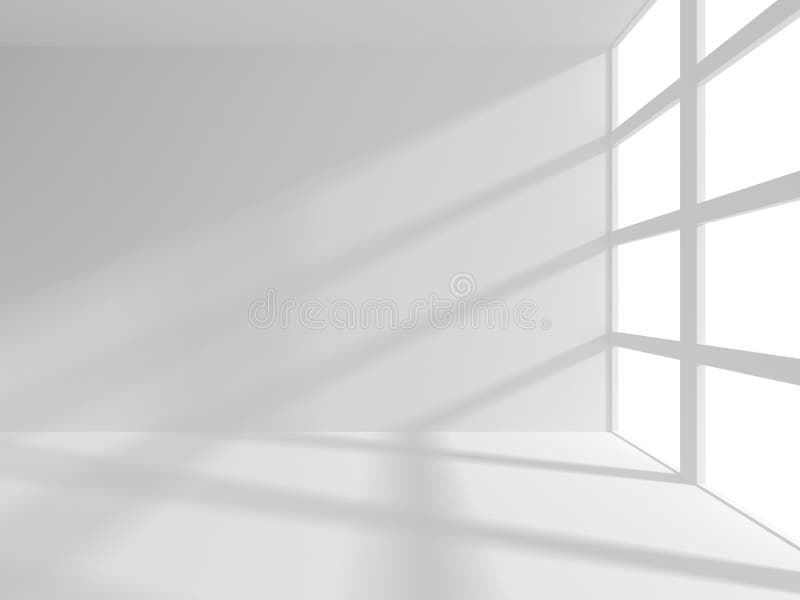 Abstract White Architecture Background. Empty Room with Window Stock ...