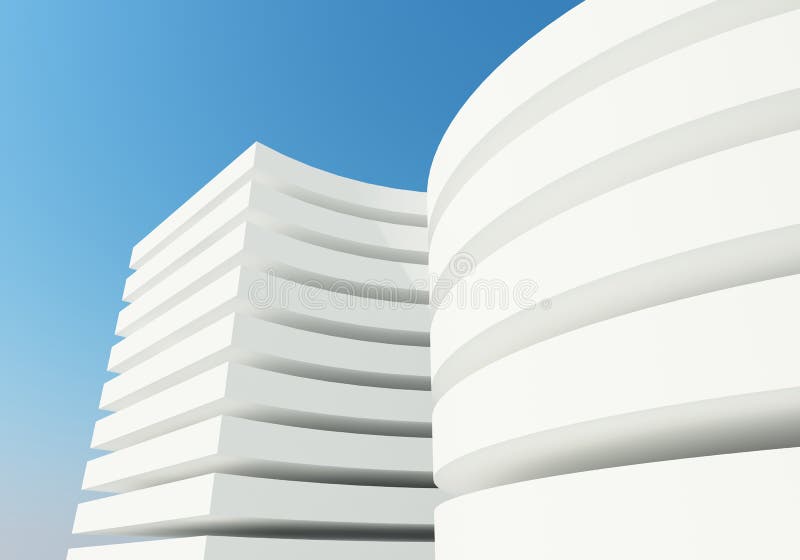 Abstract White Architecture Building Stock Illustration - Illustration ...