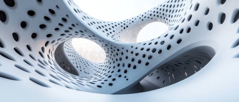 WHITE ARCHITECTURAL DESIGN with CIRCULAR CUTOUTS and DETAILED PATTERNS ...