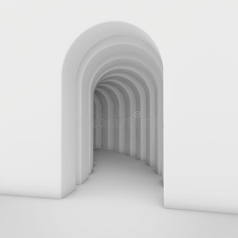 Abstract White Archway. 3d Rendering Stock Illustration - Illustration ...