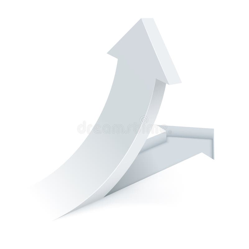 Abstract White Arrow Cut and Rolled Up Stock Vector - Illustration of ...