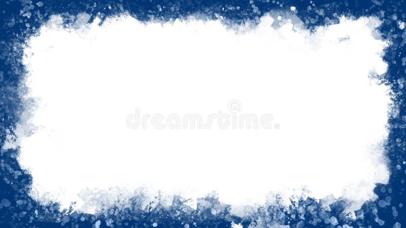 Abstract White Background with Blue Splatter Painting Border Stock ...