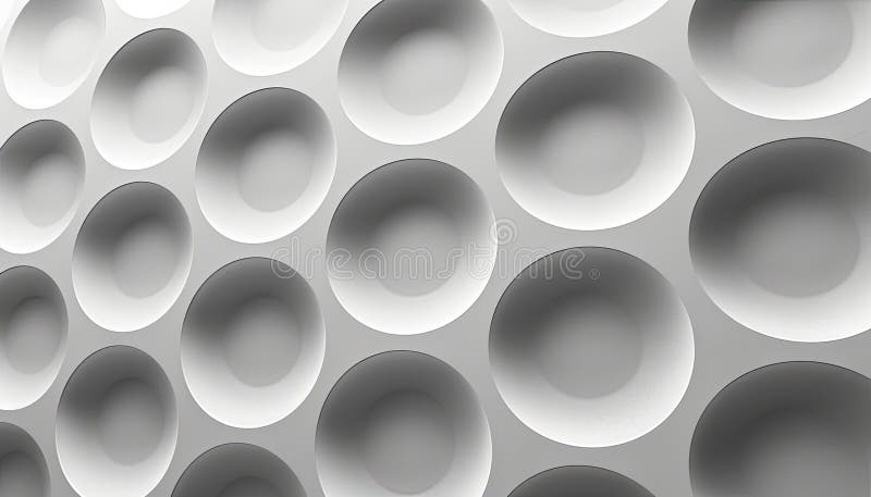 Abstract White Background with Circular 3D Texture Pattern. Modern ...