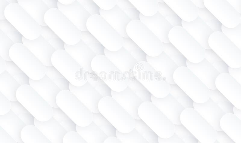 Abstract White Background with 3D Oval Shapes Pattern Stock Vector ...
