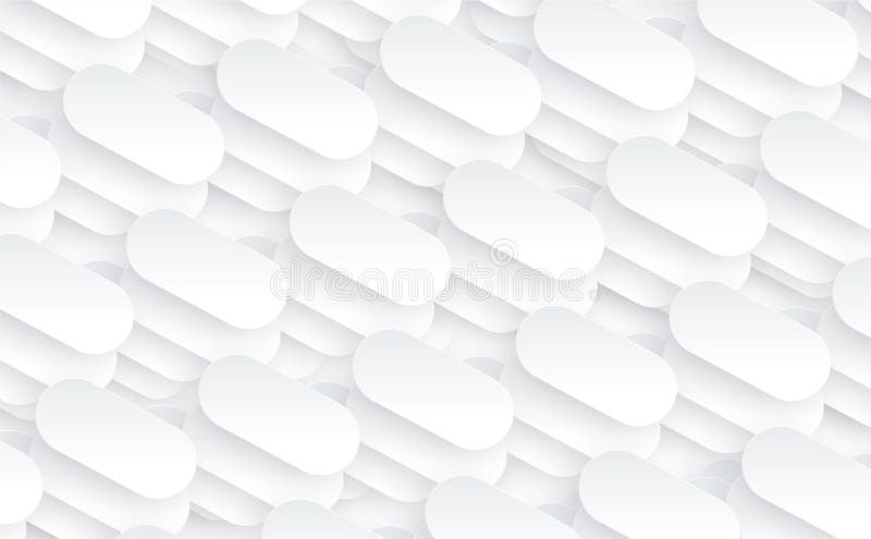 Abstract White Background with 3D Oval Shapes Pattern Stock Vector ...