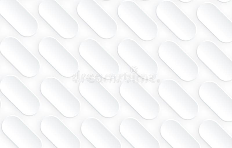 Abstract White Background with 3D Oval Shapes Pattern Stock Vector ...