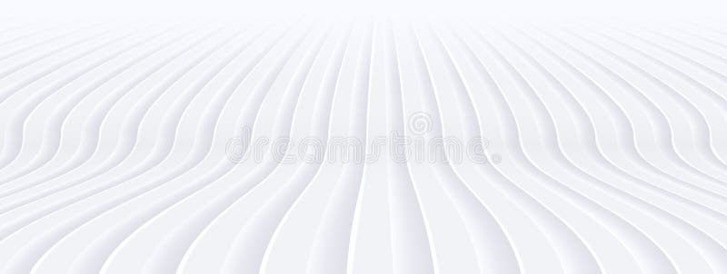 Abstract White Background with 3D Waves Pattern Stock Vector ...