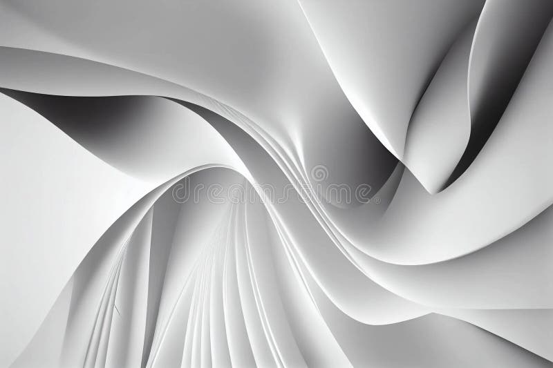 Abstract White Background with Dynamic Smooth Lines and Light ...