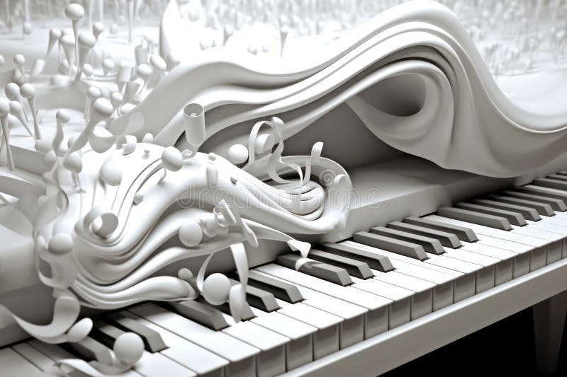 Abstract White Background with Elements of Musical Instruments and ...