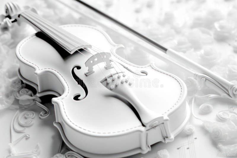 Abstract White Background with Elements of Musical Instruments and ...