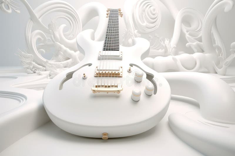 Abstract White Background with Elements of Musical Instruments and ...