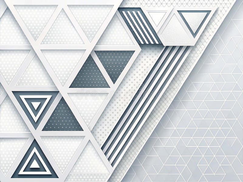Abstract White Background with Geometric Layers and Glossy Triangle ...