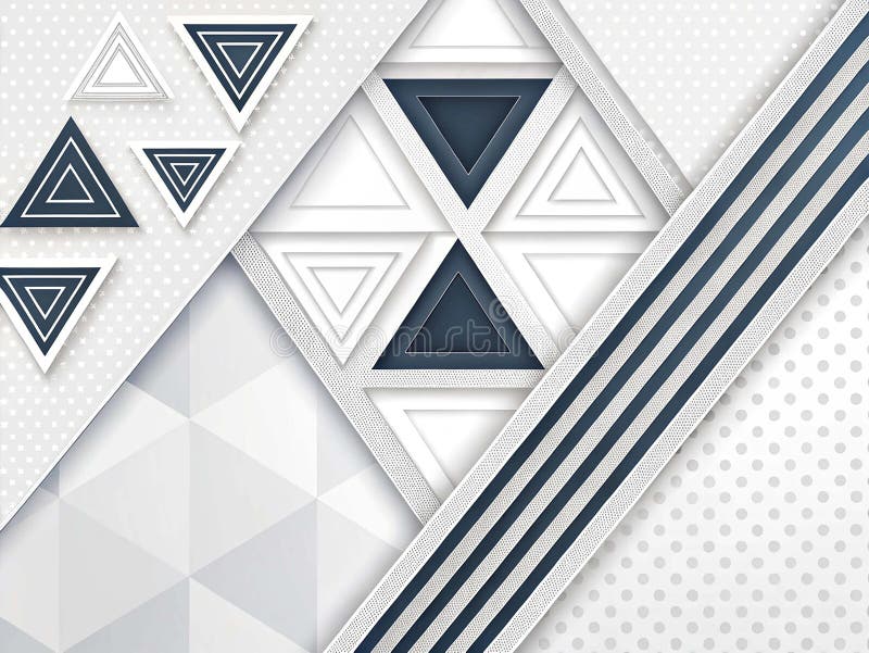 Abstract White Background with Geometric Layers and Glossy Triangle ...
