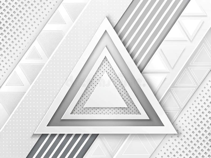 Abstract White Background with Geometric Layers and Glossy Triangle ...