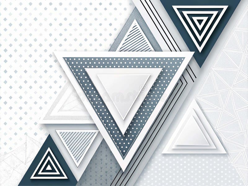 Abstract White Background with Geometric Layers and Glossy Triangle ...