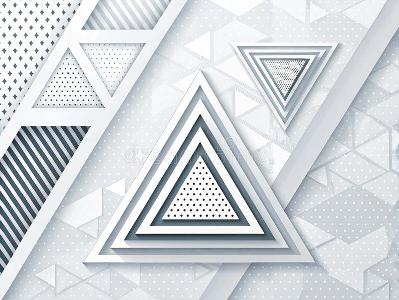 Abstract White Background with Geometric Layers and Glossy Triangle ...