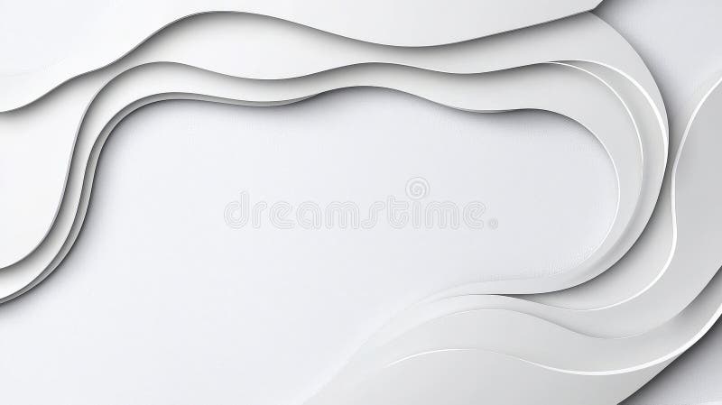 Abstract White Background with Flowing Paper Layers and Soft Curves for ...