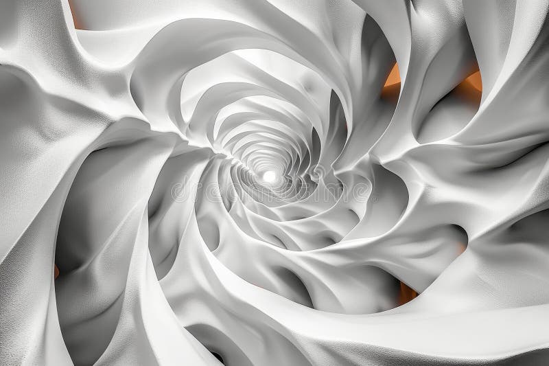 Abstract White Background with Funnel Pattern and Circles Creating a ...