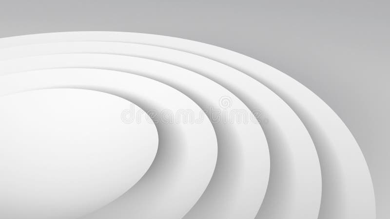 Abstract White Background, Geometric Installation of Round Shapes, 3d ...