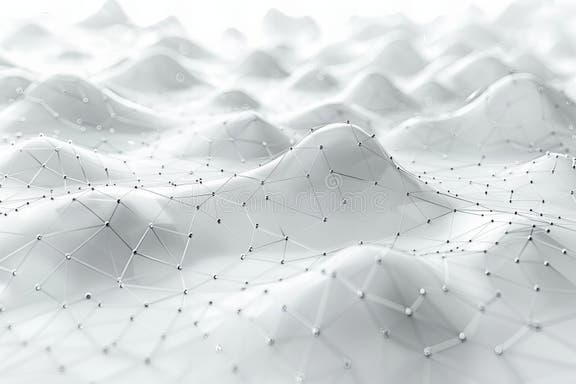 Abstract White Background with Geometric Polygonal Lines and Dot ...