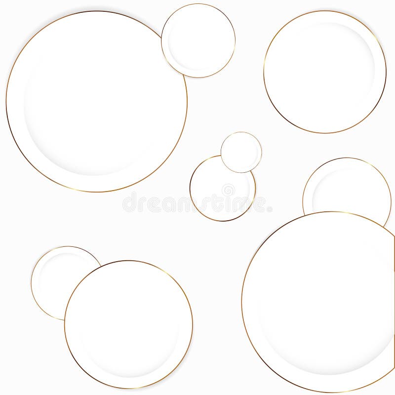 Abstract White Background with Golden Elements and Geometric Shapes ...