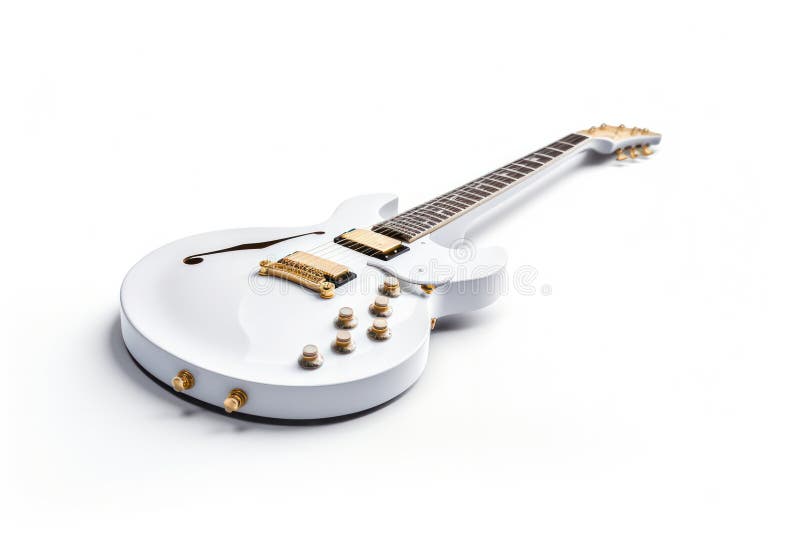 Abstract White Background with the Image of a White Guitar on a White ...