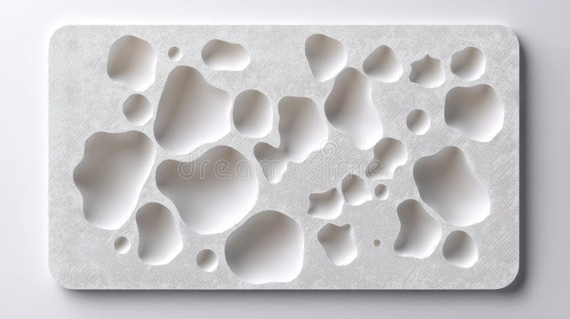 Abstract White Background with Irregular Holes and Smooth Edges for ...