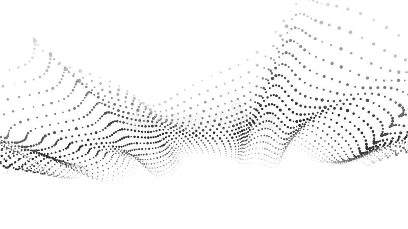 Abstract White Background of Moving Dots. Vector 3d Illustration Stock ...