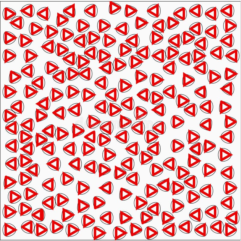 Abstract White Background with Red Triangles on Black Small Circle ...