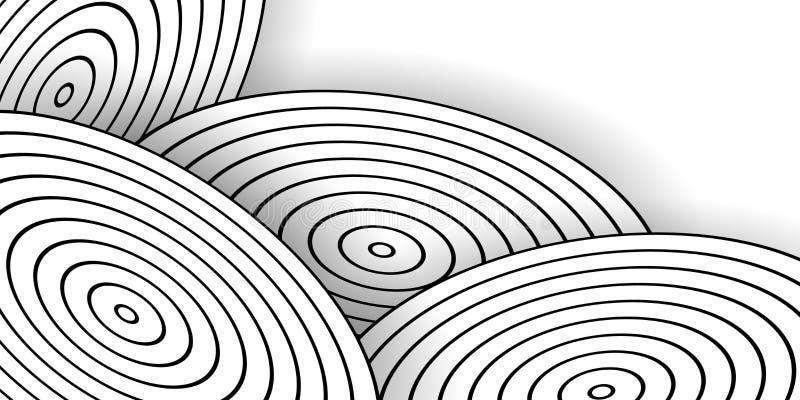 Abstract White Background with Round Lines. Round Shapes Overlap Stock ...