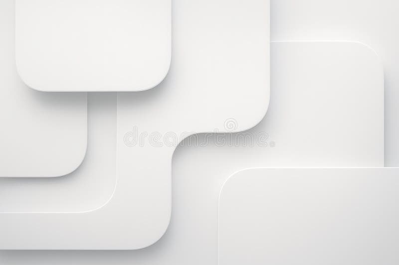 Abstract White Background with Rounded Shapes and Subtle Shadows Stock ...