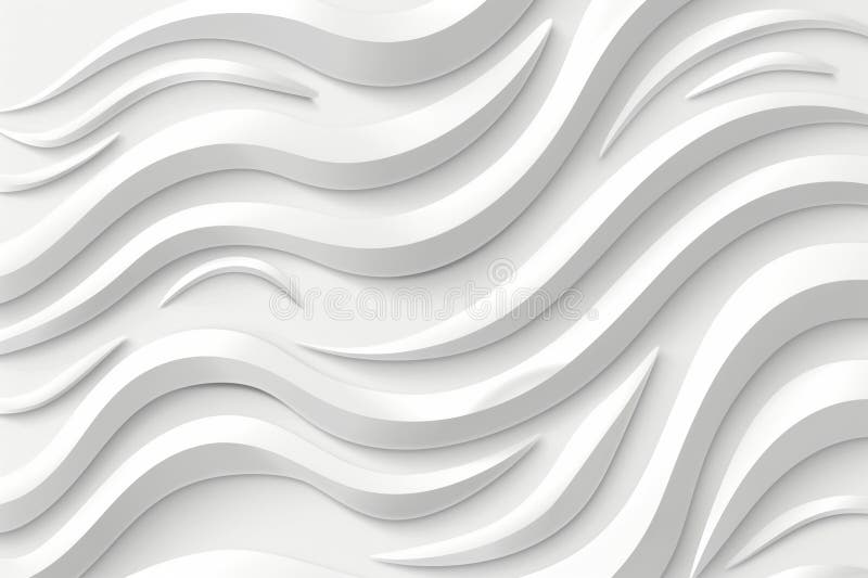 Abstract White Background with Smooth Dynamic Wavy Lines. Minimalist 3D ...