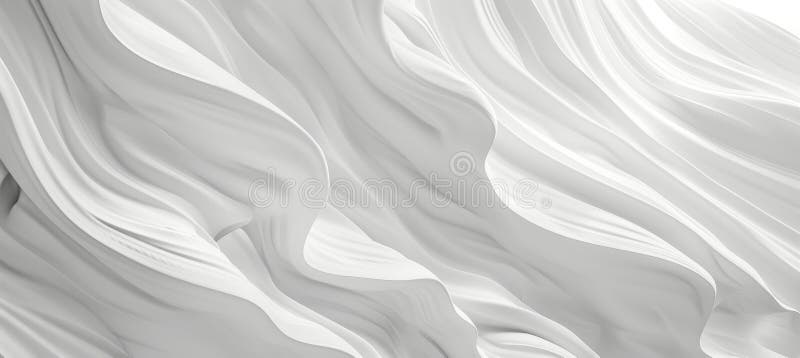 Abstract White Background, Smooth Wavy Light Fabric, Flowing Soft ...