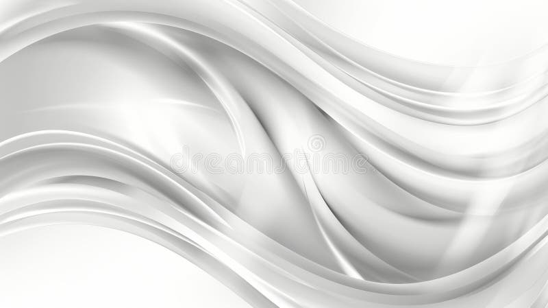 Abstract White Background with Smooth Wavy Lines, Elegant Flowing ...