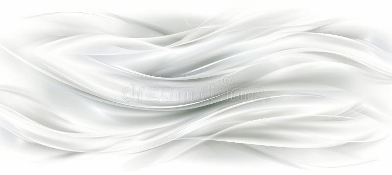 Abstract White Background with Smooth Wavy Lines, Flowing Shape Design ...