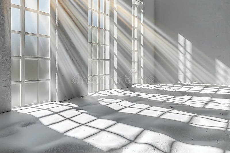 Abstract White Background with Soft Shadows and Light Rays, Creating an ...