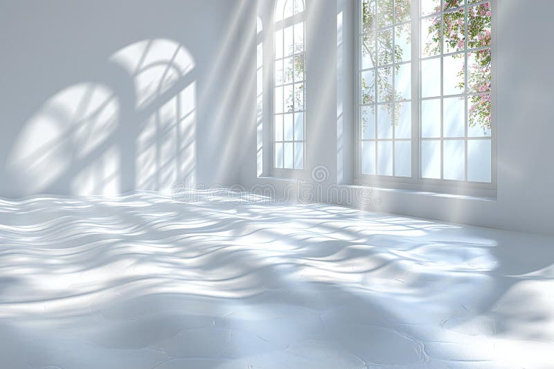 Abstract White Background with Soft Shadows and Light Rays, Creating an ...